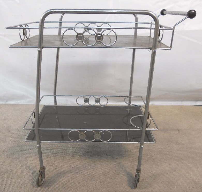 Chrome & Glass 1970 s Two Tier Tea Trolley - SOLD