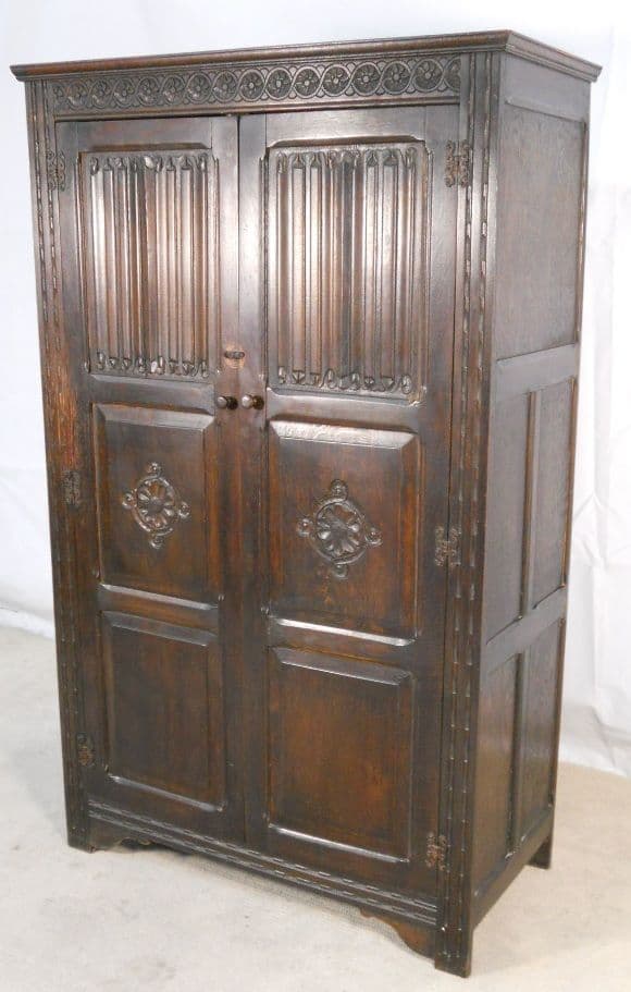 Dark Oak Two Door Hanging Wardrobe
