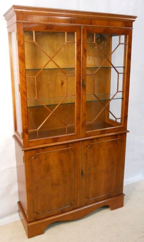 Display Cabinet Georgian Style Yew Wood
