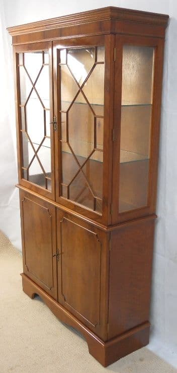Display Cabinet Georgian Style Yew Wood