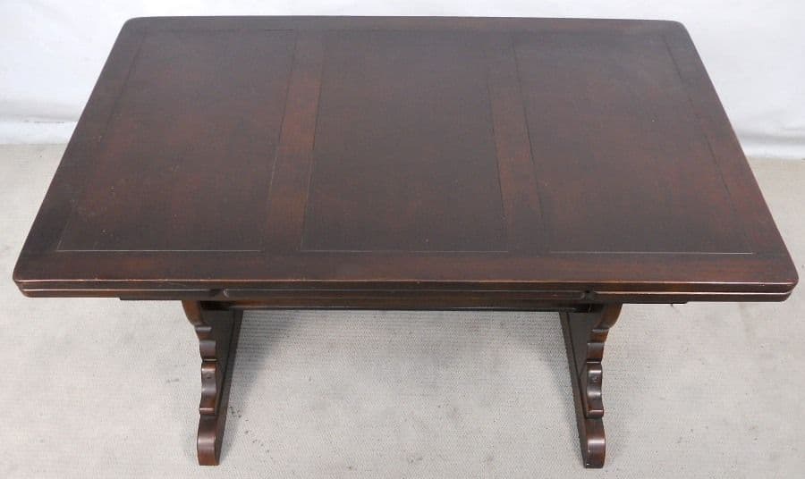 Ercol Dark Elm Extending Dining Table & Dining Chairs