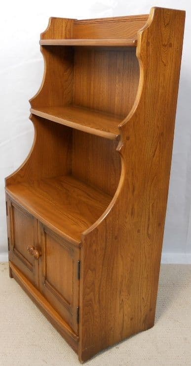 Ercol Elm Standing Open Waterfall Bookcase