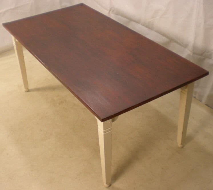 Farmhouse Style Kitchen Dining Table Painted Base