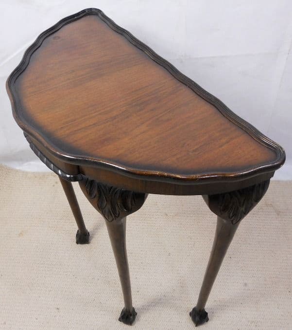 Georgian Style Half Round Walnut Console Table
