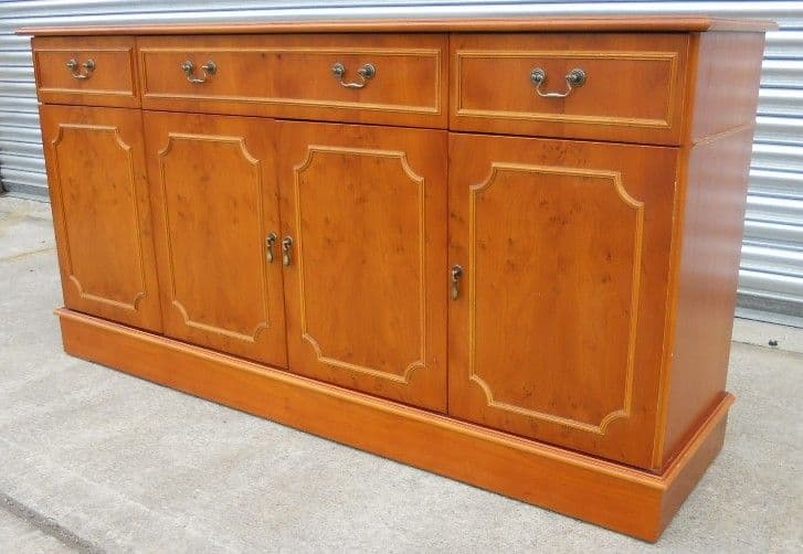Georgian Style Yew Four Door Sideboard - SOLD