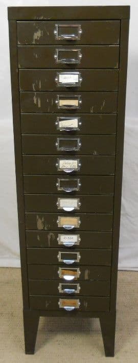Industrial Metal Tall Multi-drawer Narrow Chest