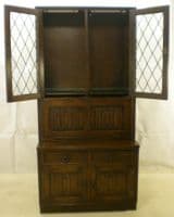 Jacobean Style Bookcase Cabinet Dark Oak by Jaycee - SOLD