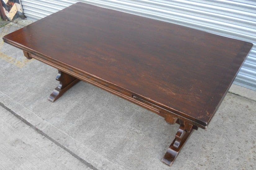 Large Oak Drawleaf Dining Table to Seat 14 by Reprodux