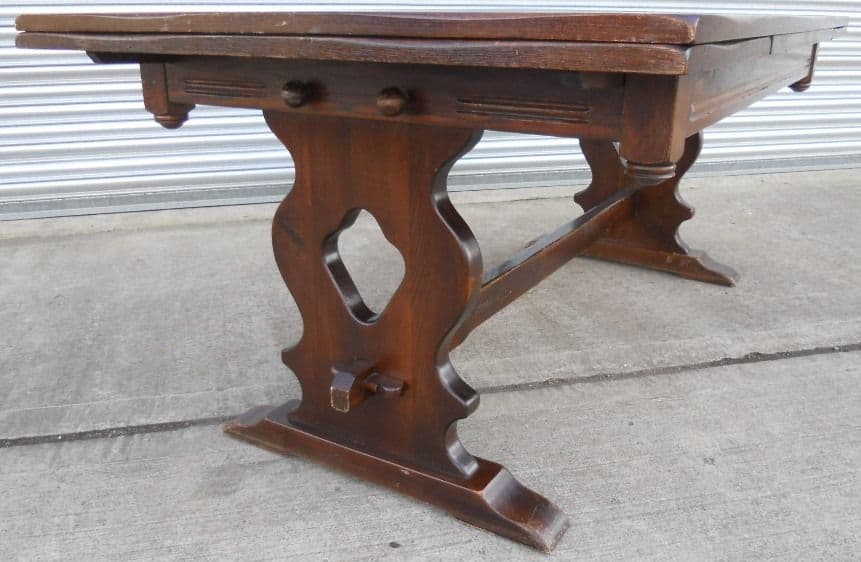 Large Oak Drawleaf Dining Table to Seat 14 by Reprodux