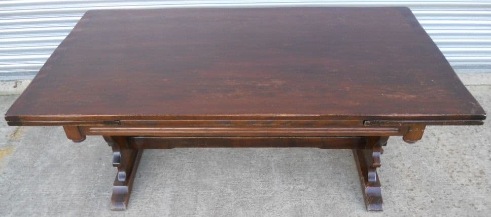 Large Oak Drawleaf Dining Table to Seat 14 by Reprodux