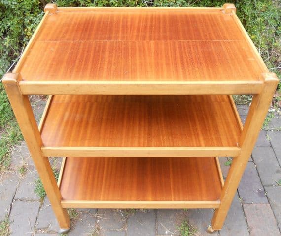 Light Beech Three Tier Tea Trolley