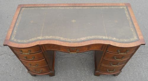 Mahogany Serpentine Writing Desk by Reprodux