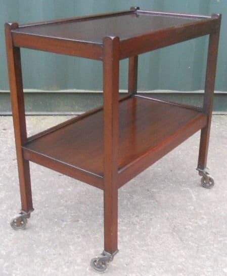 Mahogany Two Tier Tea Trolley