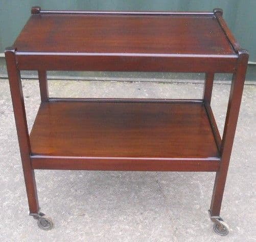 Mahogany Two Tier Tea Trolley