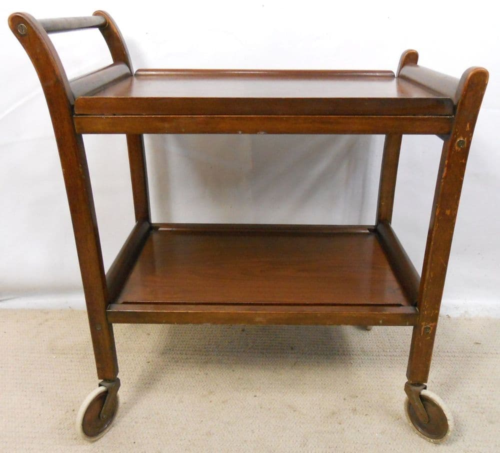 Mahogany Two Tier Tea Trolley with Removable Trays by Staples & Co - SOLD