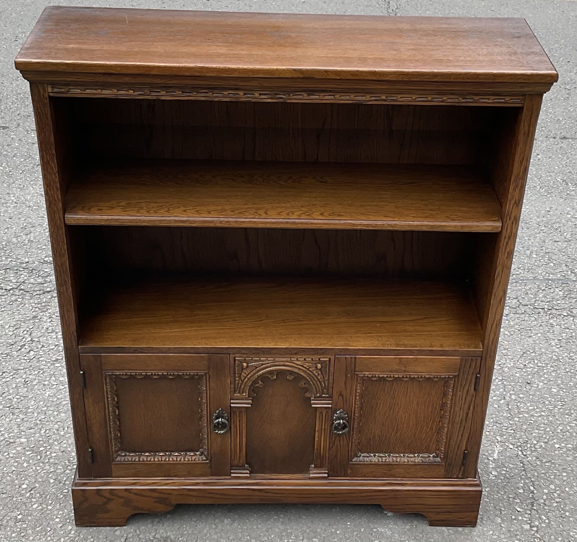 Oak Standing Reproduction Open Bookcase