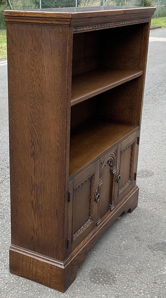 Oak Standing Reproduction Open Bookcase