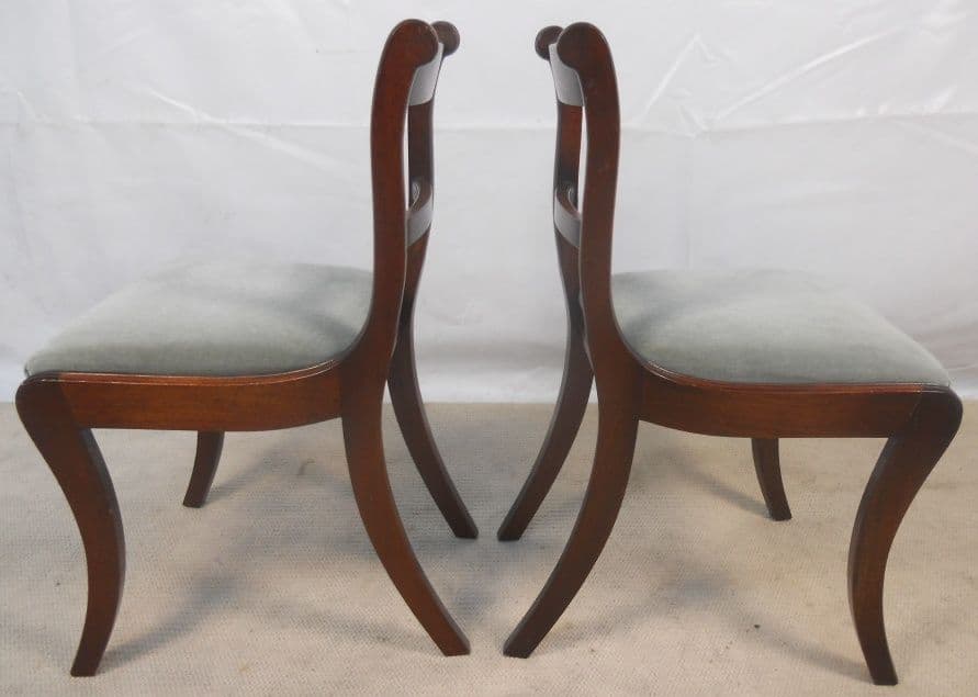 Pair Georgian Style Mahogany Dining Chairs by Reprodux - SOLD
