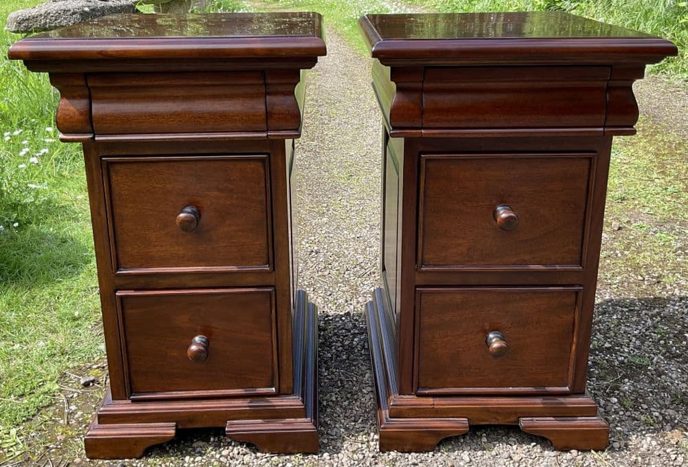 Pair Mahogany Bedside Chests