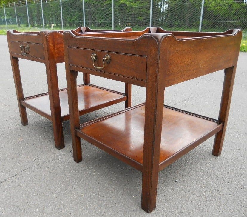 Pair Mahogany Lamp Table Stands by Brights of Nettlebed - SOLD
