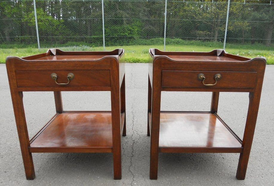 Pair Mahogany Lamp Table Stands by Brights of Nettlebed - SOLD