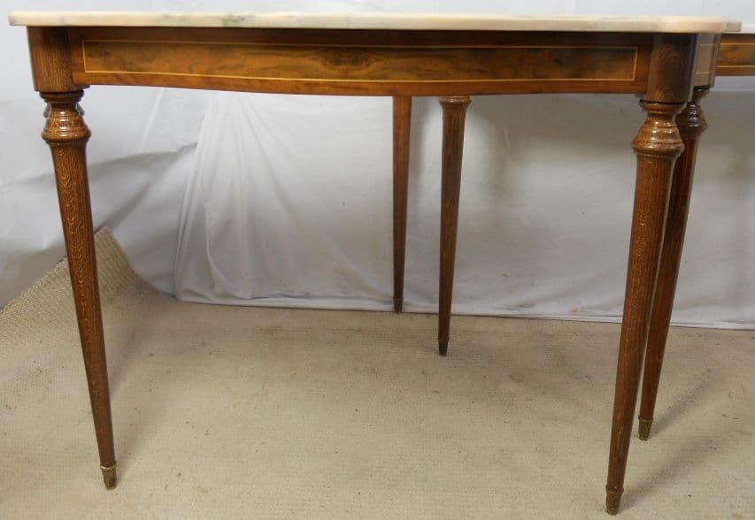 Pair Marble Top Console Tables - SOLD