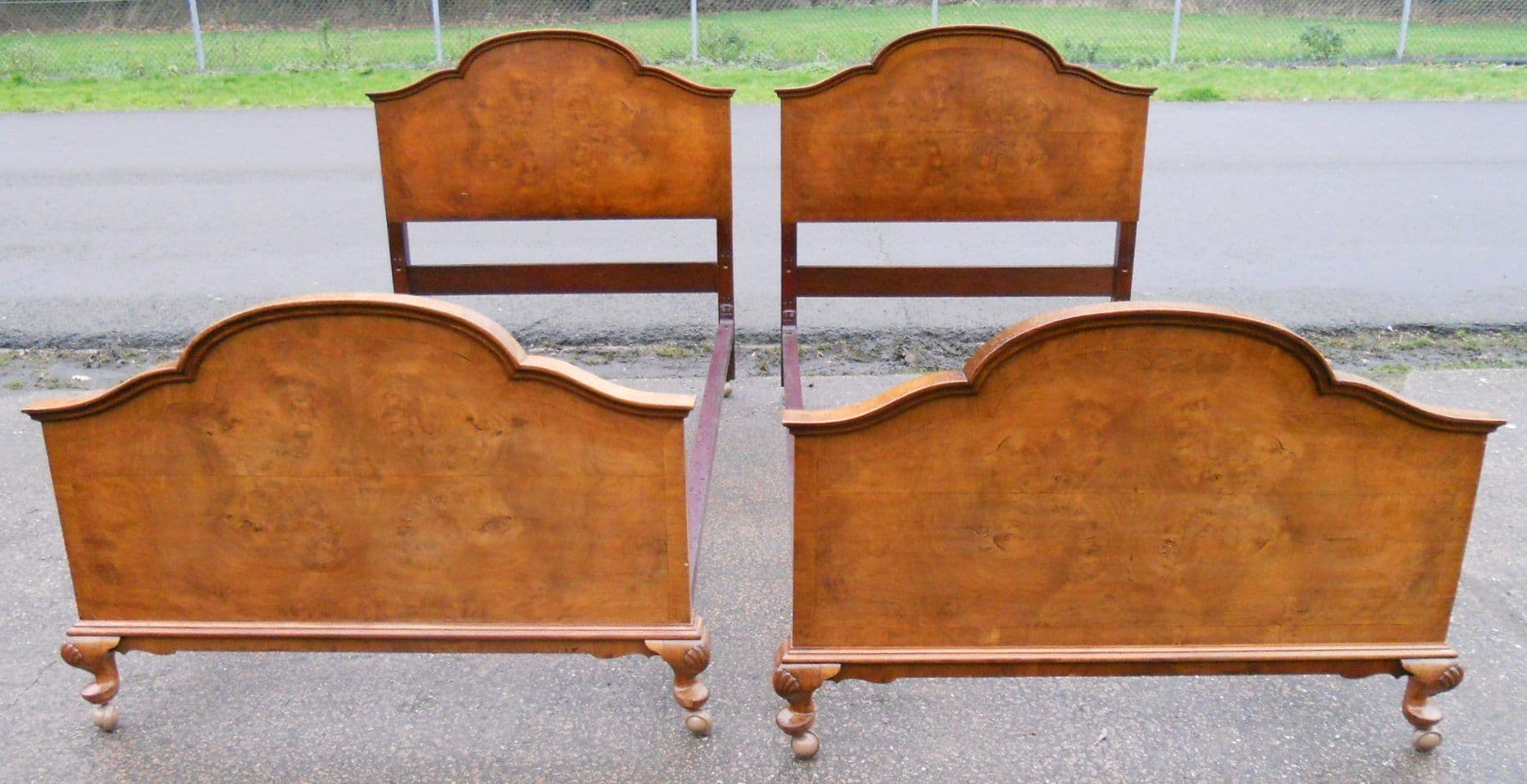 Pair Walnut Single Beds