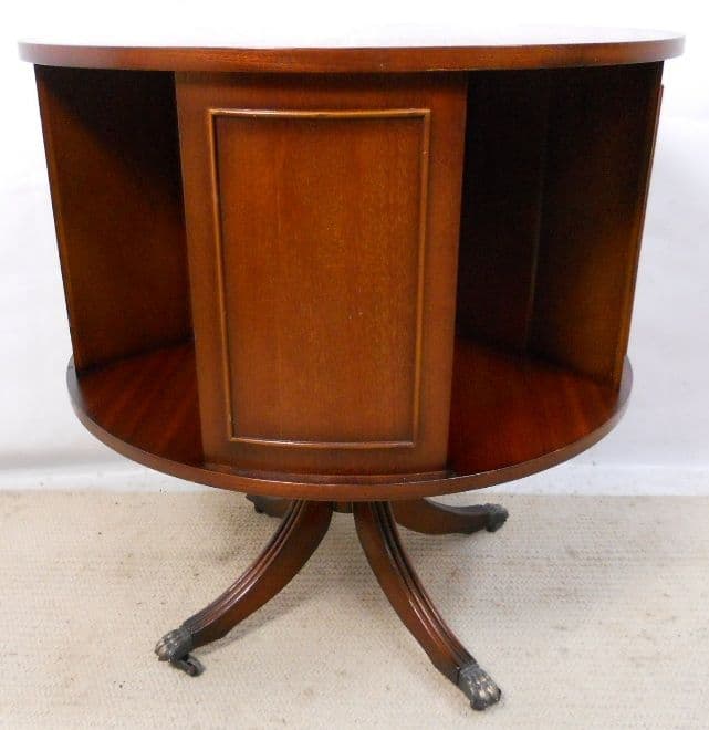 Round Mahogany Revolving Bookcase by Shaw of London - SOLD