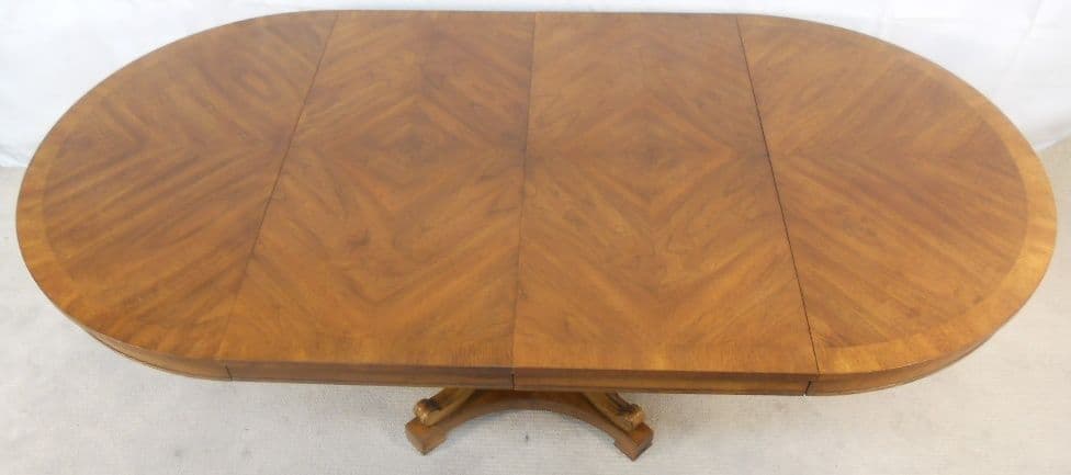 Round Walnut Extending Dining Table to Seat Ten - SOLD