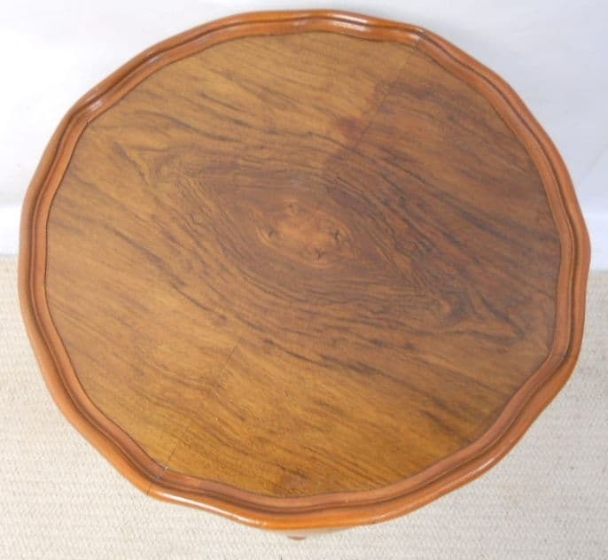 Round Walnut Small Coffee Table Stand