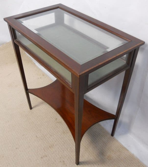 Small Inlaid Mahogany Display Table Cabinet - SOLD