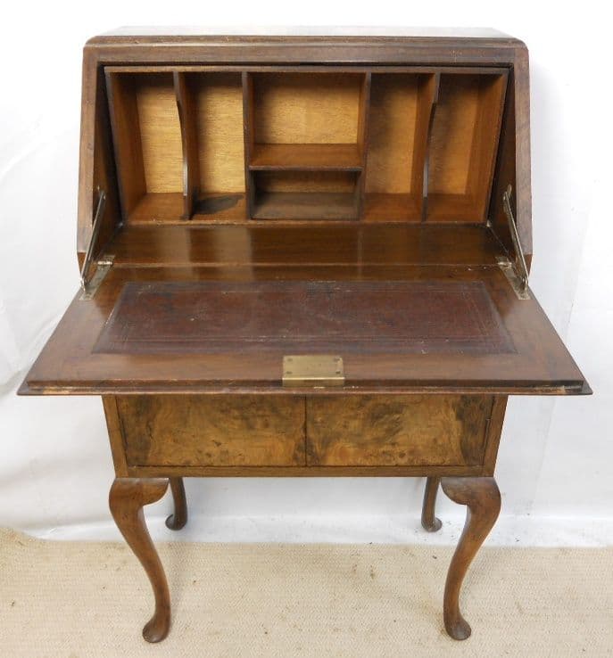 Small Narrow Walnut Ladies Writing Bureau - SOLD