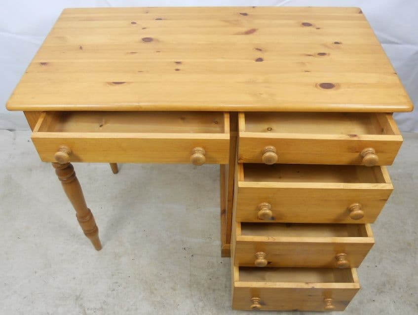 Small Pine Desk with Storage Drawers