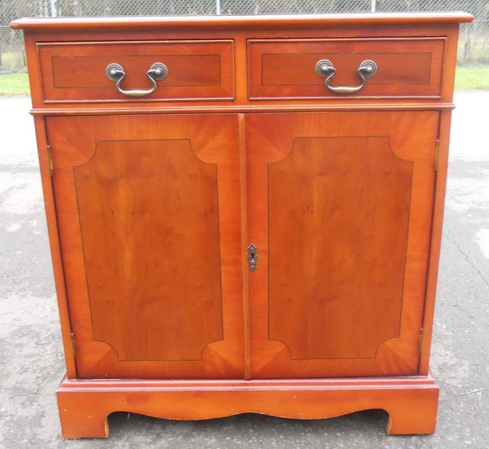 Small Yew Two Door Cupboard Base Sideboard