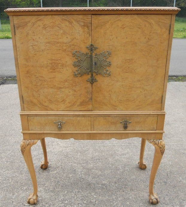 SOLD Bleached Walnut Cocktail Cabinet by Berick Furniture