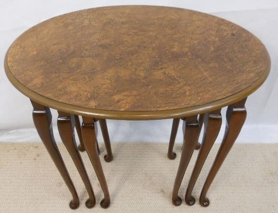 SOLD Nest of Three Walnut Coffee Tables by Jack Finch Ltd