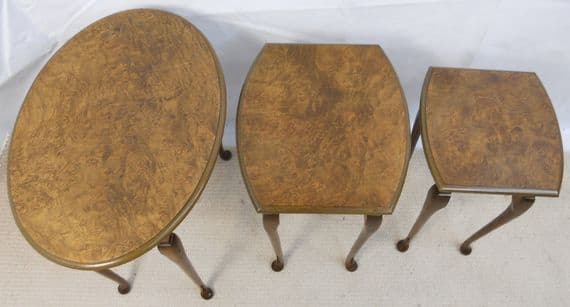 SOLD Nest of Three Walnut Coffee Tables by Jack Finch Ltd