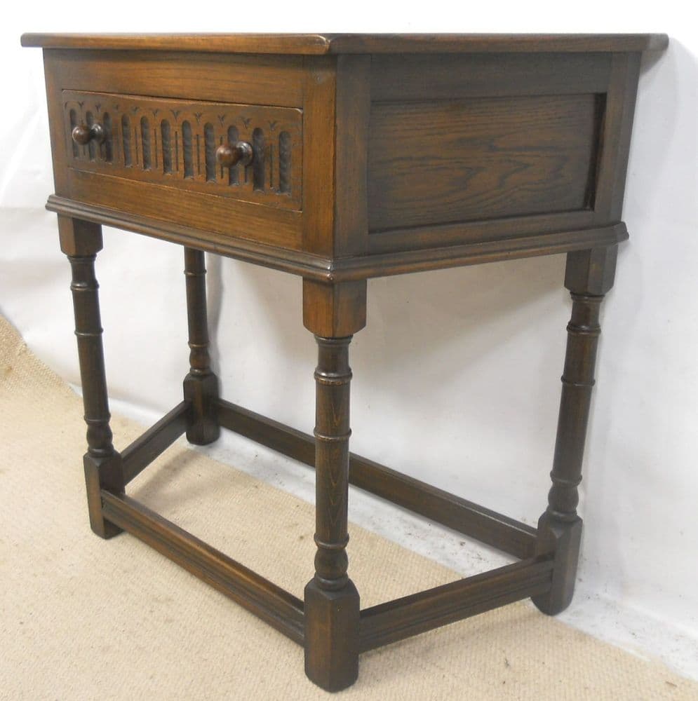 SOLD - Reproduction Oak Side Table in Antique Style