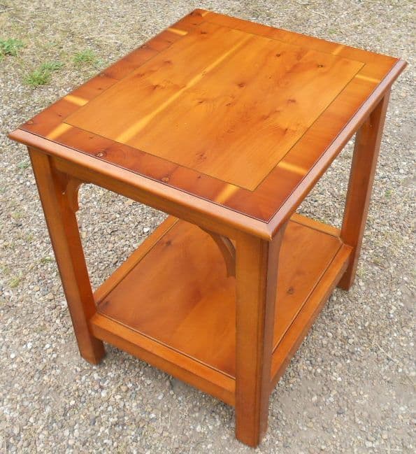 SOLD - Small Yew Two Tier Coffee Table
