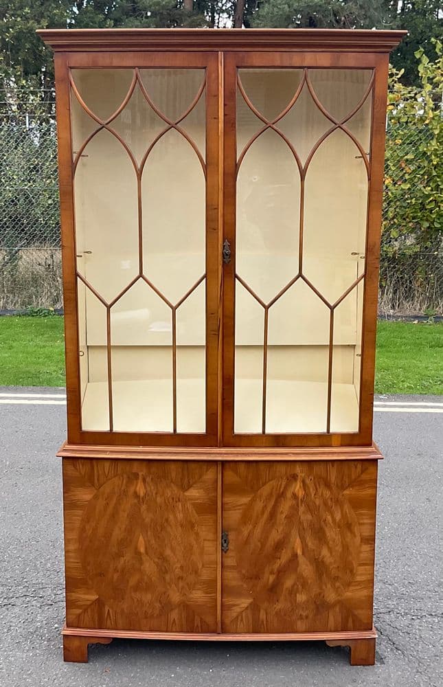 SOLD - Walnut Bookcase Cabinet by Reprodux