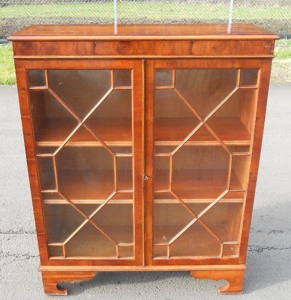 SOLD - Yew Bookcase Cabinet