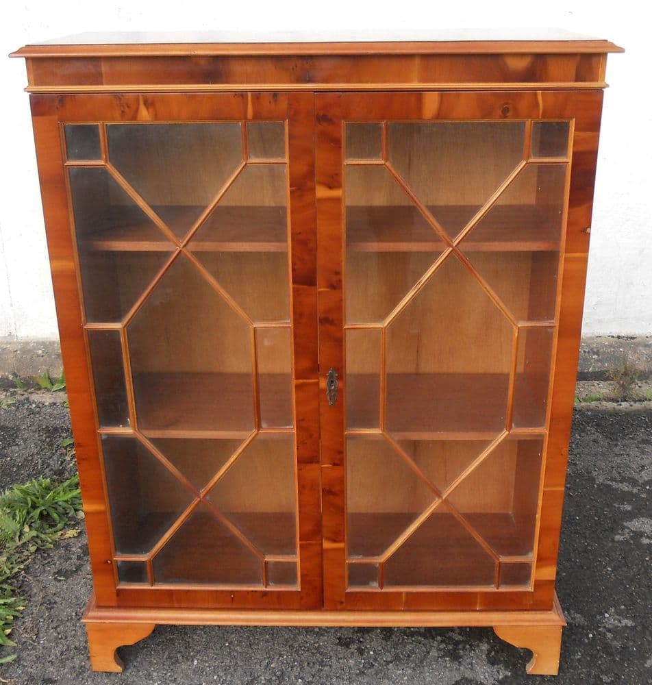 SOLD - Yew Cabinet Bookcase