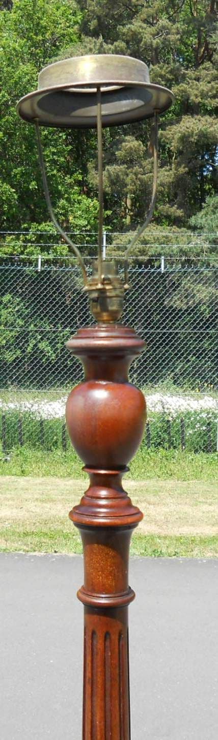 Tall Mahogany Column Standard Lamp