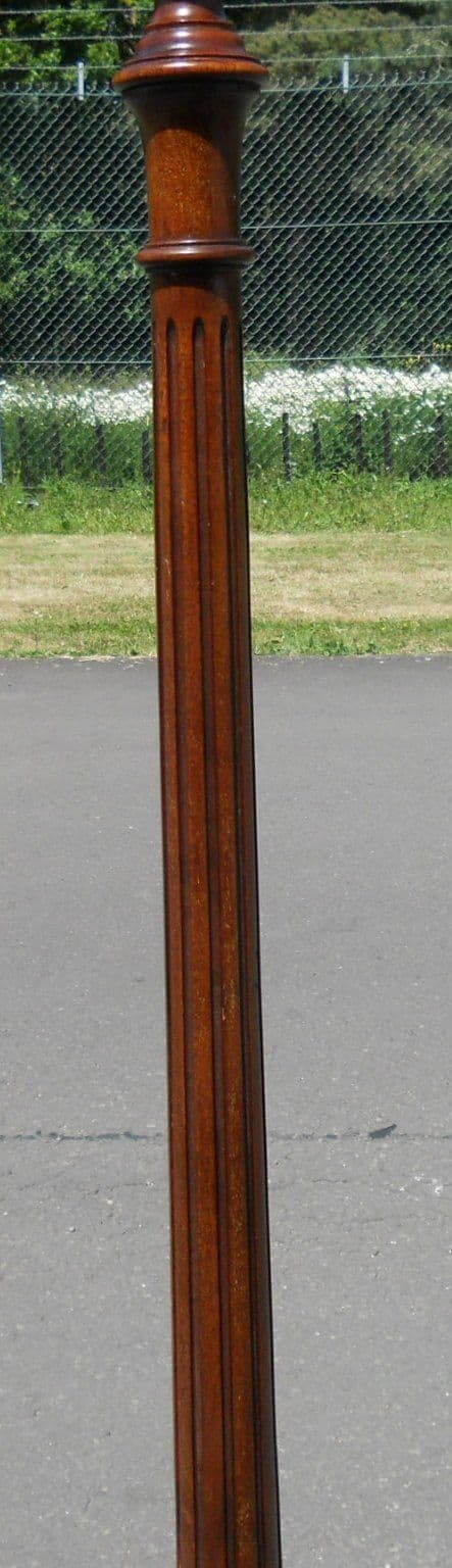 Tall Mahogany Column Standard Lamp