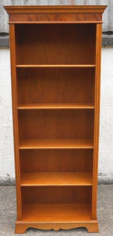 Tall Yew Wood Standing Open Bookcase Shelves in the Antique Georgian ...
