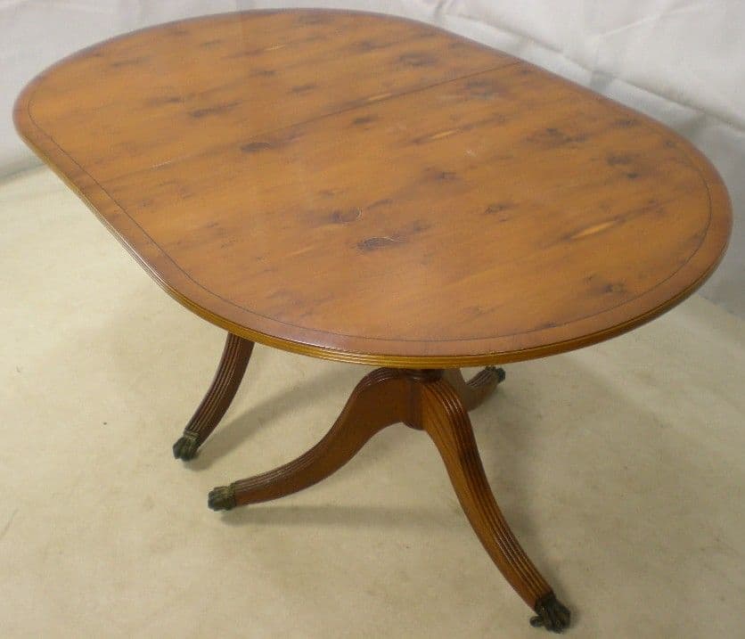 Yew Extending Dining Table in the Regency Style - SOLD