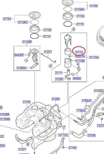 Kia Fuel Filter - All Sorento 2010-2012 Petrol Engines