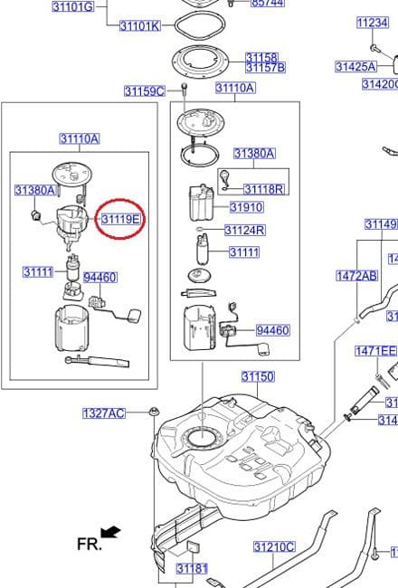 Kia Fuel Filter - Cee d 1 4L & 1 6L 2012 Onwards Petrol Engines