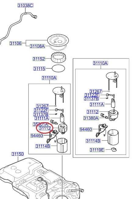 Kia Fuel Filter - Rio 1 2 & 1 4 2012 Onwards Petrol Engines