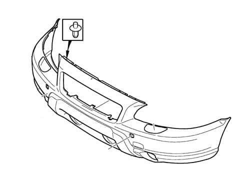 Volvo Front Bumper Top Trim Clip